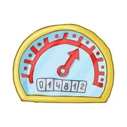 Speedometer and odometer scales pointer Royalty Free Vector