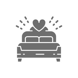 Mattress queen size line icon bed dimension Vector Image