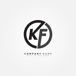 Initial letter kf logo - simple business Vector Image