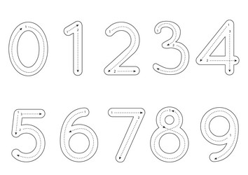 Dot a number 1 to 10 worksheet for kids Royalty Free Vector
