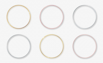 Set of six circle frames Royalty Free Vector Image