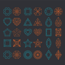 Diamond shapes set Royalty Free Vector Image - VectorStock
