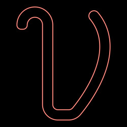 Neon psi greek symbol capital letter uppercase Vector Image