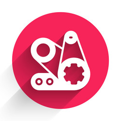 White timing belt kit icon isolated with long Vector Image