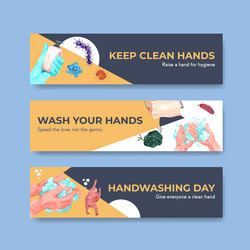 Banner template with global handwashing day Vector Image