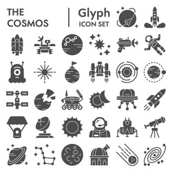 Cosmos line icon set space symbols collection Vector Image