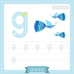 Letter g uppercase and lowercase tracing practice Vector Image