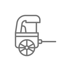 Continuous one line drawing pulled rickshaw Vector Image