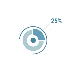 25 percent circle chart infographic icon Vector Image