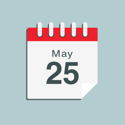 Icon calendar day number 25 25th month Royalty Free Vector