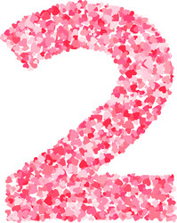 Pink red valentines day heartshapes font Vector Image