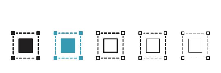 Selection tool icon set technology box select Vector Image