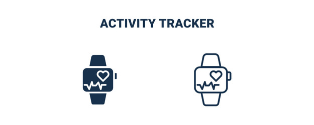 Fitness tracker icon outline and filled Royalty Free Vector