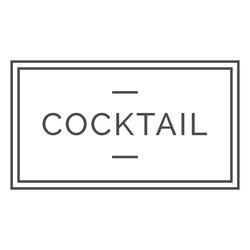 Cocktail text label stroke Royalty Free Vector Image