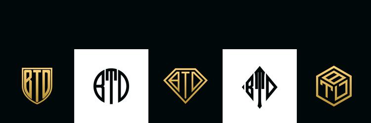 Initial letters hwv logo designs bundle Royalty Free Vector