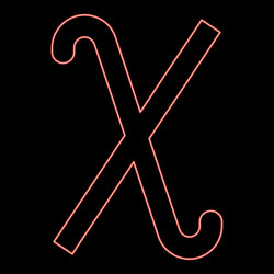 Chi greek symbol capital letter uppercase font Vector Image