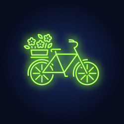 Spring bike neon sign Royalty Free Vector Image