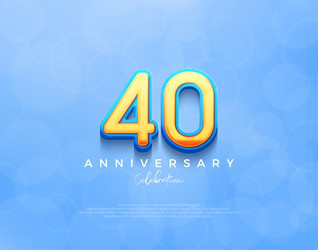 3d 40th anniversary design premium design Vector Image