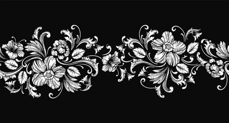 Embroidery design in baroque style seamless Vector Image