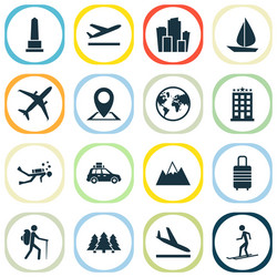 Exploration icons set includes icons Royalty Free Vector