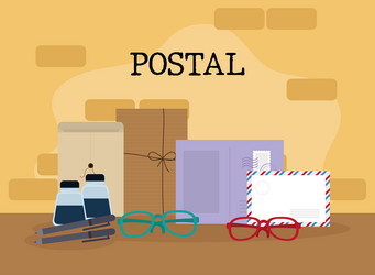 Postal letters and envelope Royalty Free Vector Image