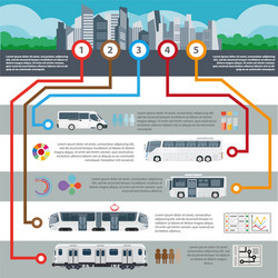 Flat public transport infographic template Vector Image