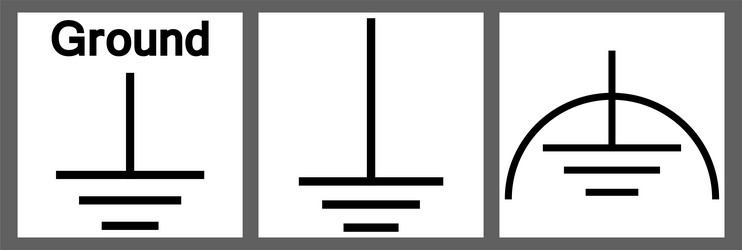 Connect an earth terminal to the ground symbol Vector Image