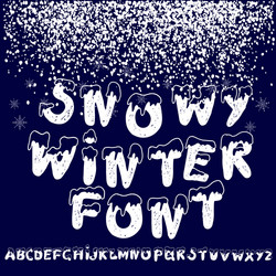 Christmas snowy alphabet font with snow Royalty Free Vector