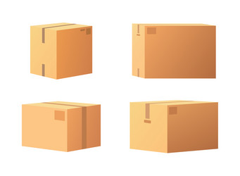 Closed parcel 3d isometric icons isolated Vector Image