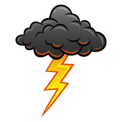 Evil lightning storm cloud Royalty Free Vector Image