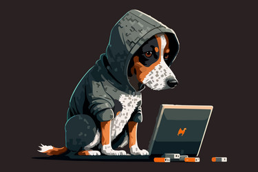 Dog hacker Royalty Free Vector Image - VectorStock