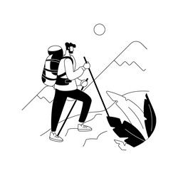 Hiking abstract concept Royalty Free Vector Image