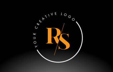 Red rs serif letter logo design with creative Vector Image