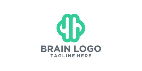 Simple clean and bold brain logo Royalty Free Vector Image