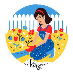 Cartoon of virgo zodiac sign Royalty Free Vector Image