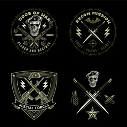 Military badges usa army patches american Vector Image