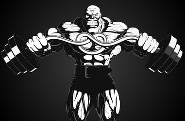 Coloured of a bodybuilder with barbell Royalty Free Vector