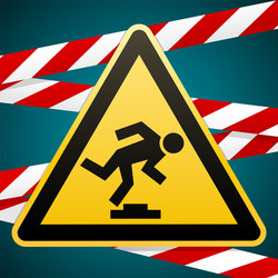 Caution low-noticeable obstacle warning sign Vector Image