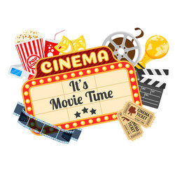 Cinema and movie time Royalty Free Vector Image