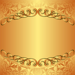 Golden background card invitation or menu Vector Image