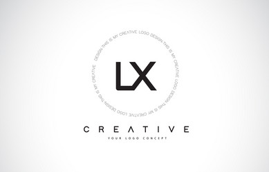 Monogram lines lx l x letter logo design creative Vector Image