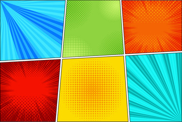 Four empty comic book page template background Vector Image