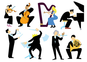 Symphonic orchestra flat Royalty Free Vector Image