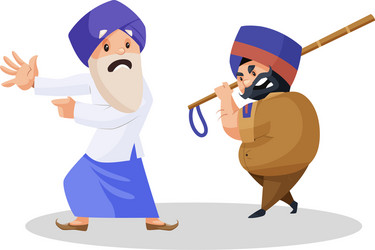 Punjabi man cartoon character Royalty Free Vector Image