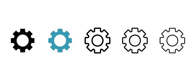 Settings icon set cogwheel gear computer button Vector Image
