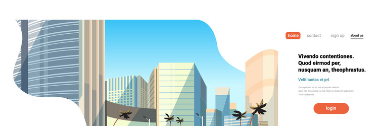 Horizontal Banner with Megapolis Vector Images (over 100)