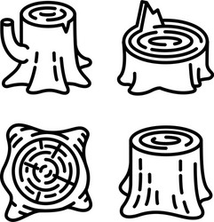 Forest tree stump icon outline style Royalty Free Vector