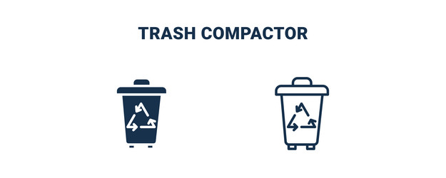 Trash compactor icon filled compactor icon Vector Image
