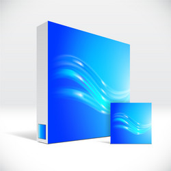 3d identity box with abstract sky blue lines cover