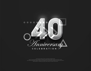 40th anniversary number with elegant Royalty Free Vector